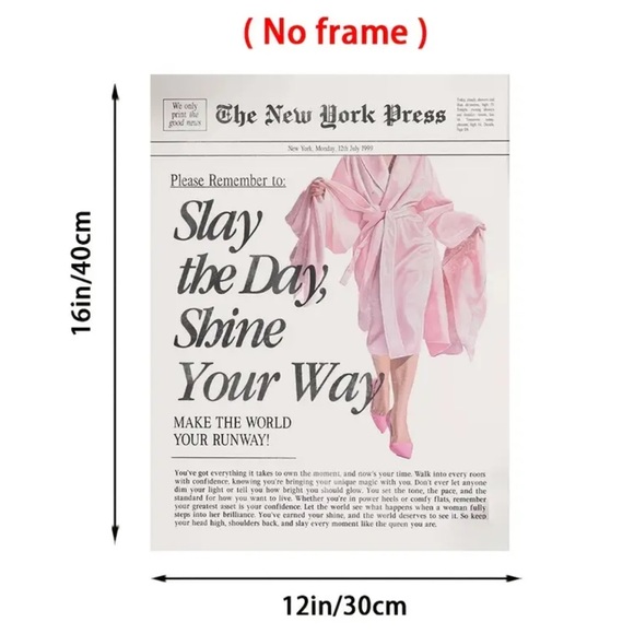 Wall Decor | New Slay The Day Canvas Poster Wall Art Unframed | Poshmark